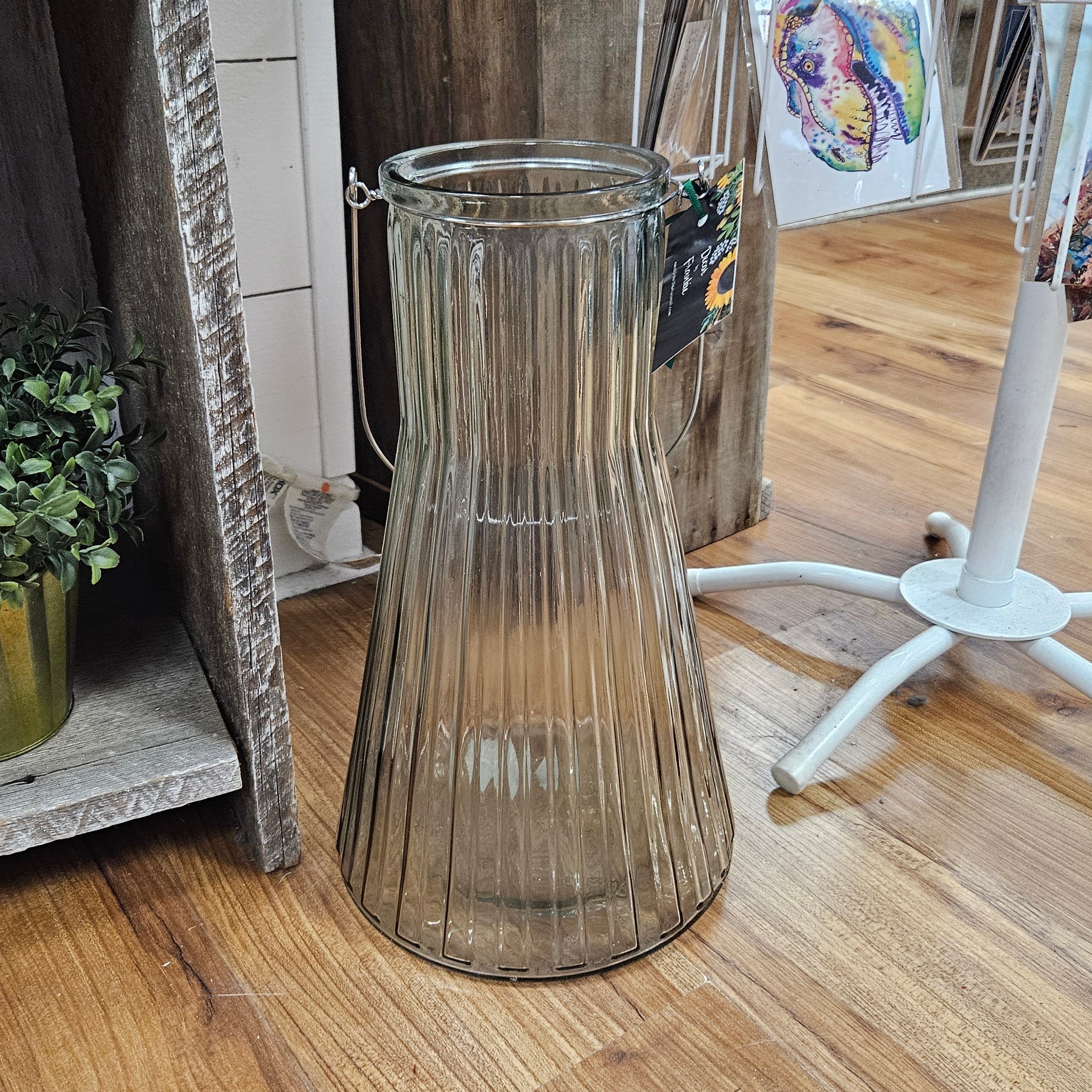 15"GLASS TURRET VASE FRN12042405 | The Vintage Barn